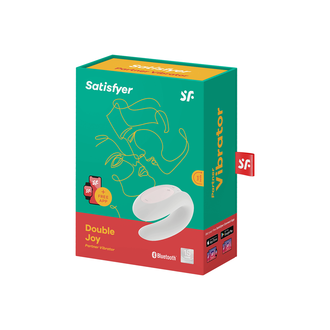 Satisfyer - Double Joy - 9 cm - With App - White • Intimate Distribution